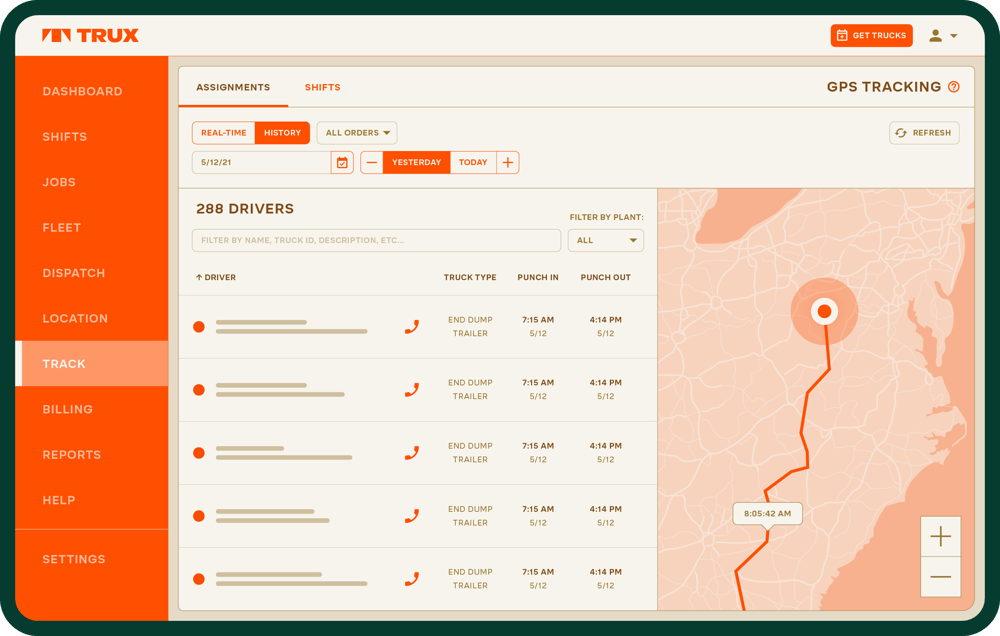 Dispatch Fleet Management System and Hauling Software | Trux