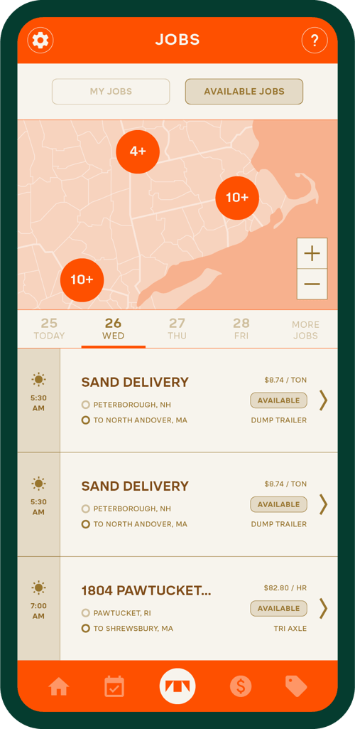 Dump Truck Driver Booking Software and App from Trux